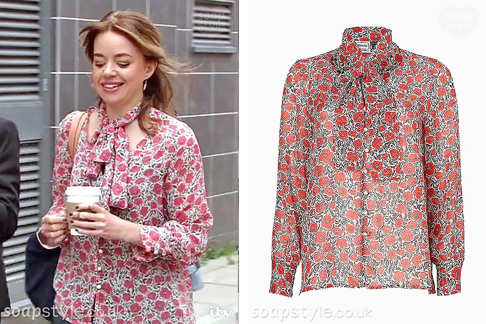 Toyah in Coronation Street poppy flower blouse - where from? | SoapStyle